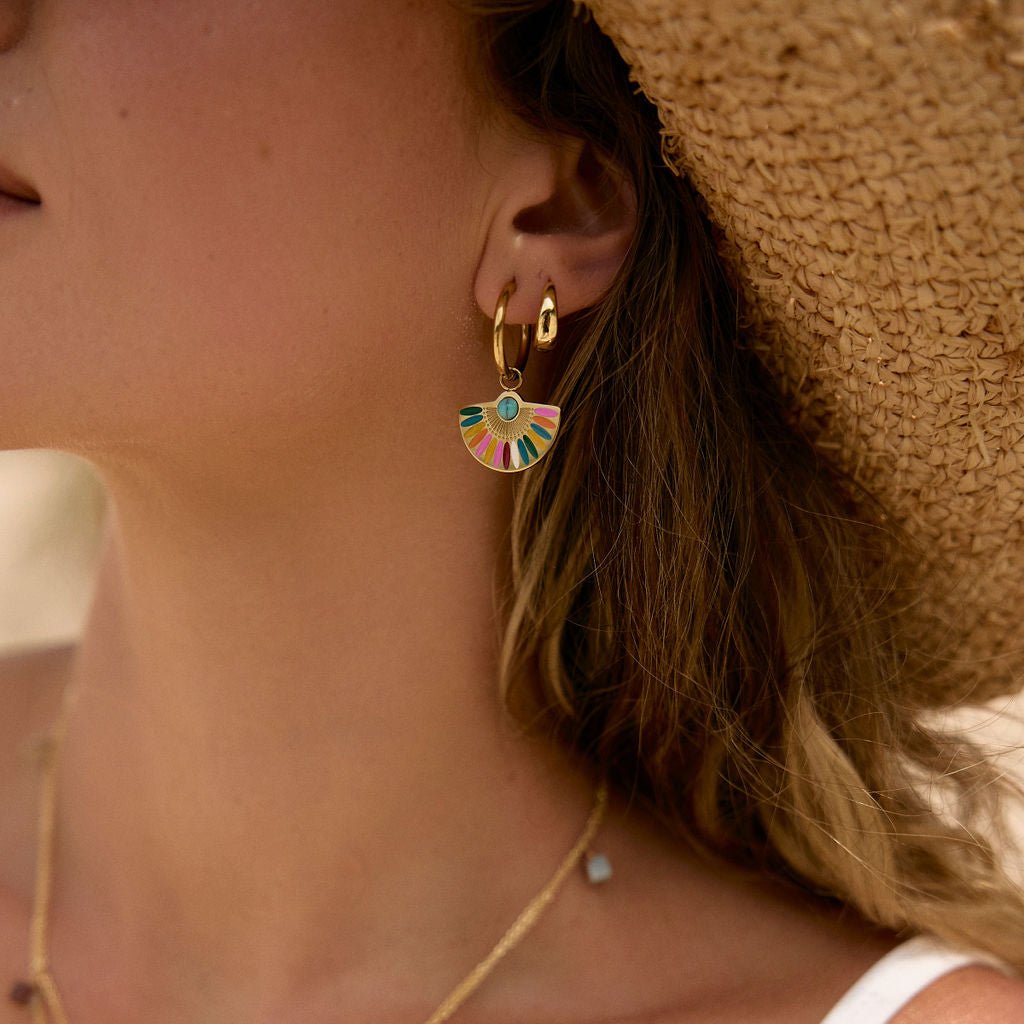 Sunrise Waterproof Stainless Steel Hoop Earrings – Cecelia Designs Jewelry