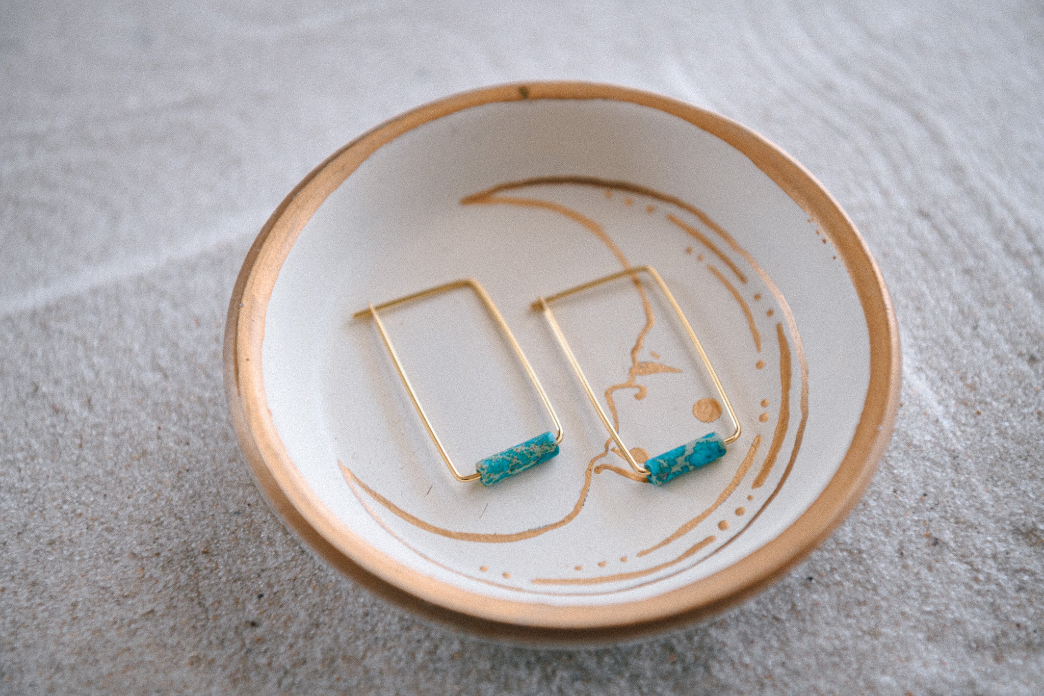 Eventide Geometric Earrings with Natural Stone Accents – Cecelia ...