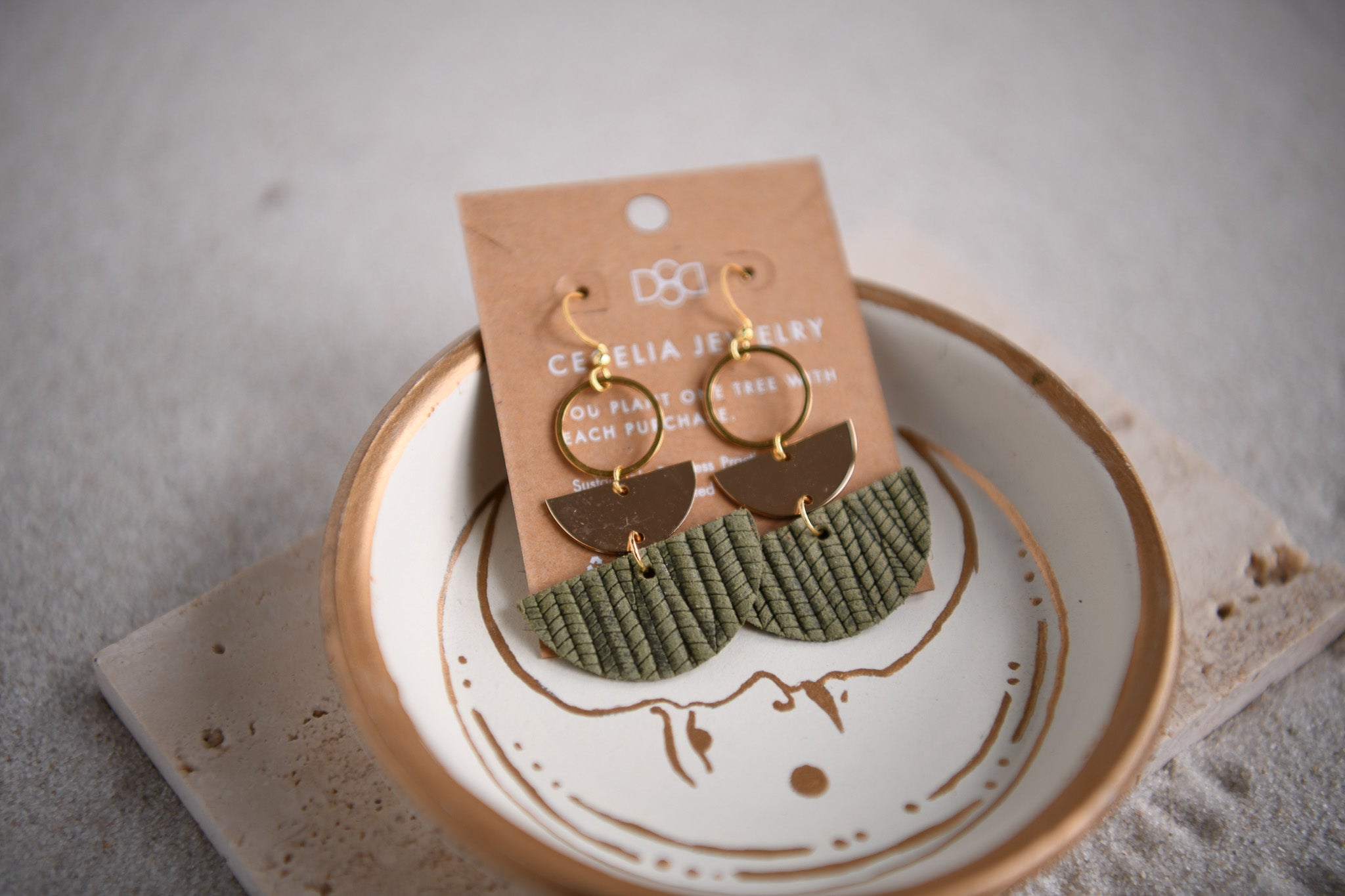Flora Double Half Moon Earrings – Cecelia Designs Jewelry