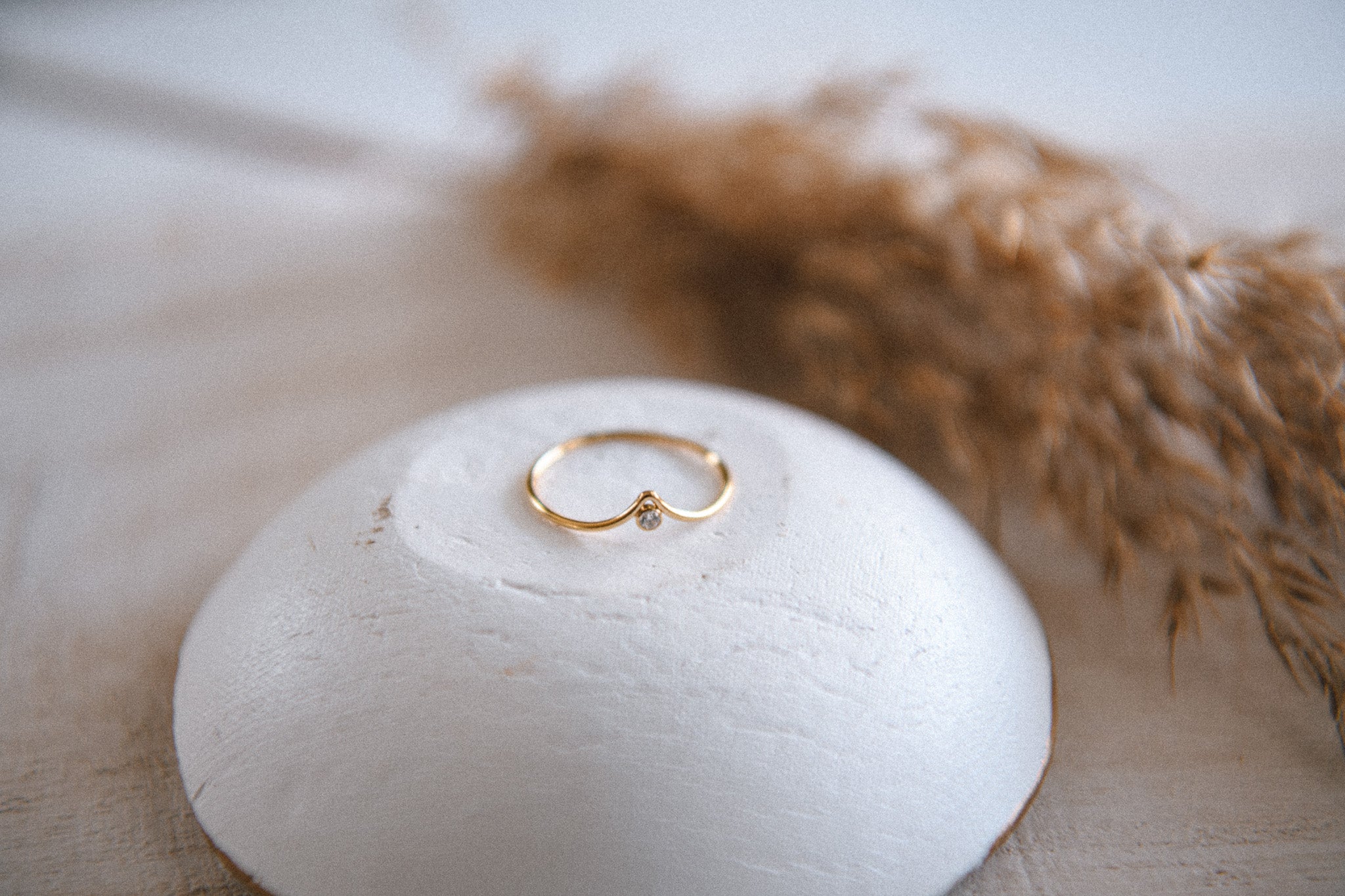 Lunette Ring – Curved Sparkle in Gold Fill – Cecelia Designs Jewelry